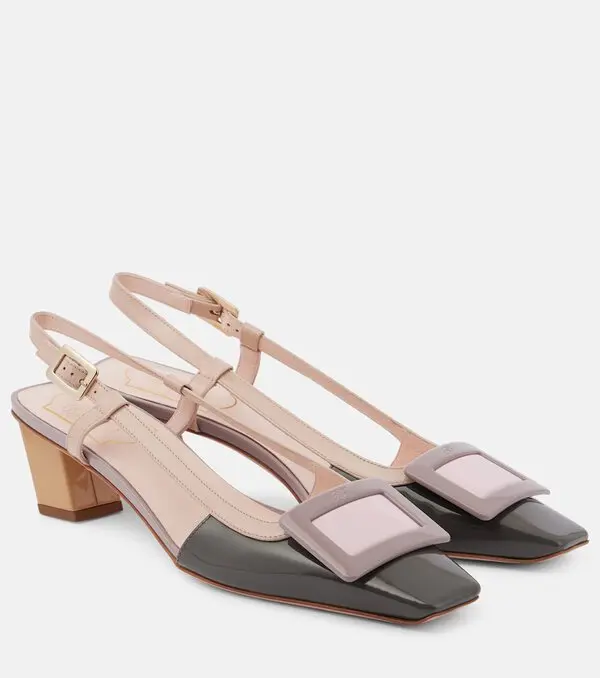 ROGER VIVIER Belle Vivier Patent Leather Slingback Pumps - Multicoloured