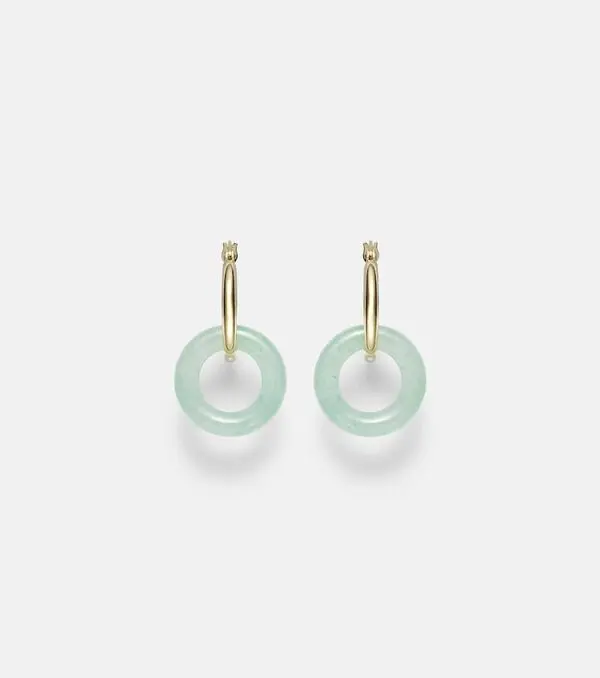 Mateo 14kt Yellow Jade Hoop Earrings - Gold
