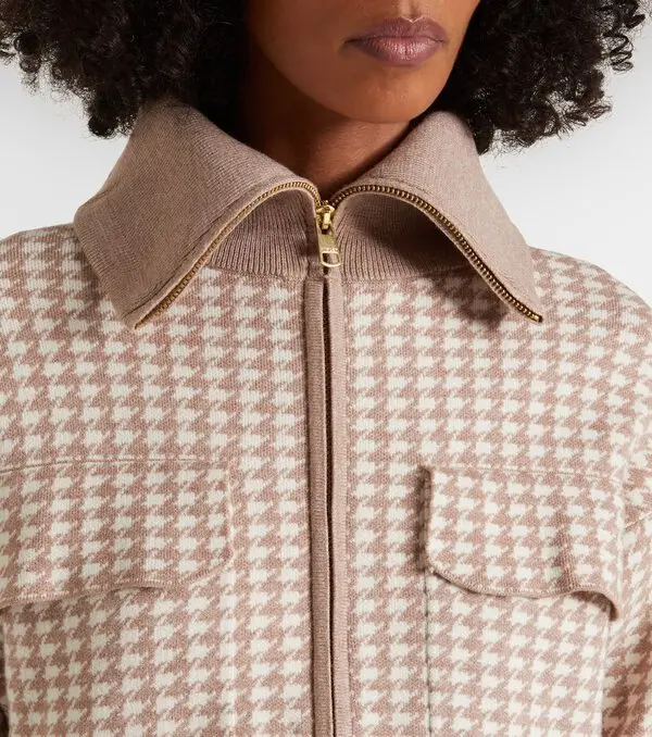Varley Houndstooth Jacquard Jacket - Beige