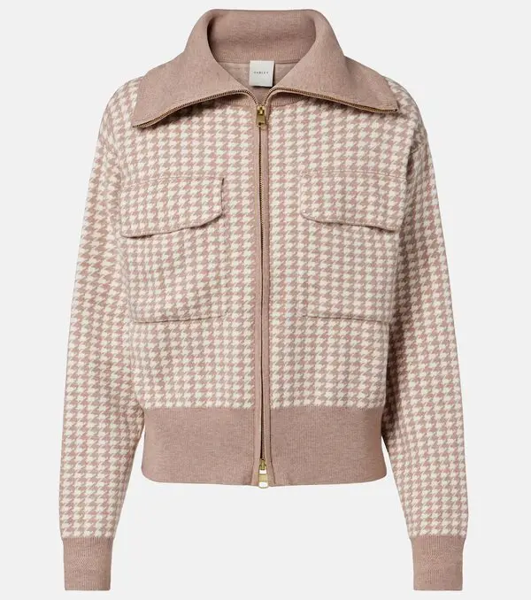 Varley Houndstooth Jacquard Jacket - Beige