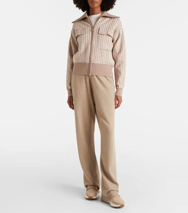 Varley Houndstooth Jacquard Jacket - Beige