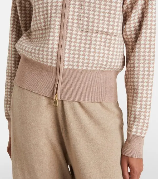 Varley Houndstooth Jacquard Jacket - Beige
