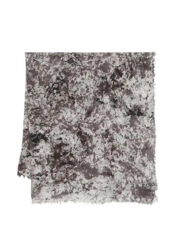 Avant Toi Zola" Camouflage Effect Modal Linen Silk Scarf 130x135 - Brown