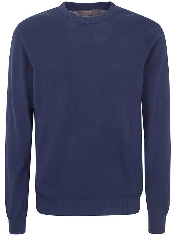 ZANONE Slim-fit Round Neck Sweater - Blue
