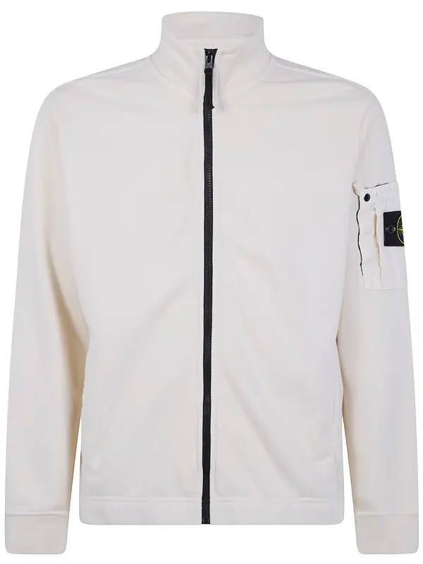 Stone Island Zip-up Cardigan - White