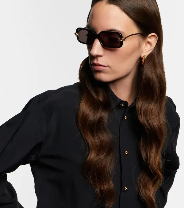 Bottega Veneta Knot Aviator Sunglasses - Black