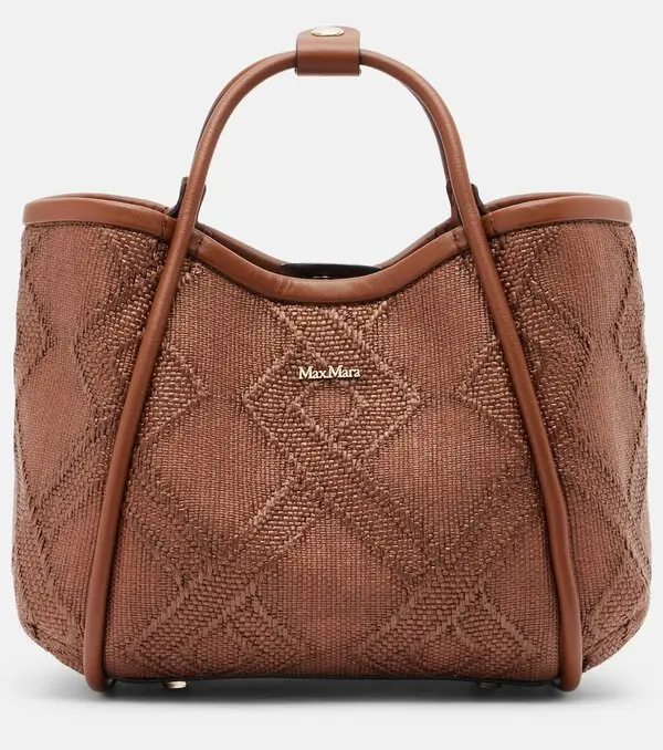 Max Mara Marin Small Leather-trimmed Top-handle Bag - Brown