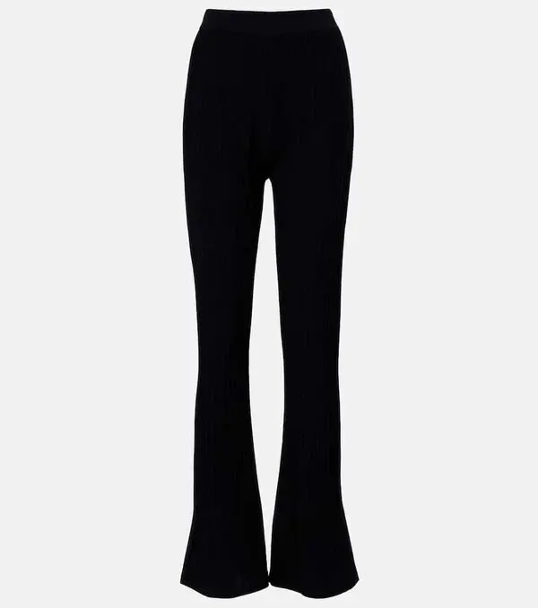 Max Mara Bello Ribbed-knit Flared Pants