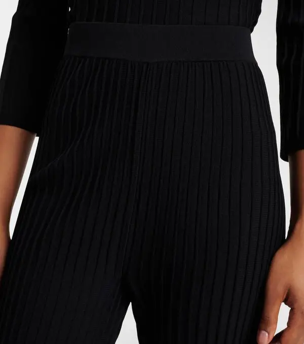 Max Mara Bello Ribbed-knit Flared Pants