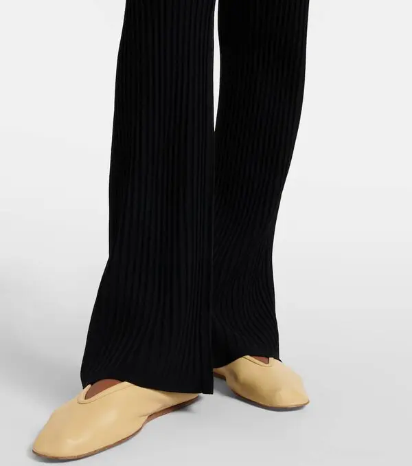 Max Mara Bello Ribbed-knit Flared Pants