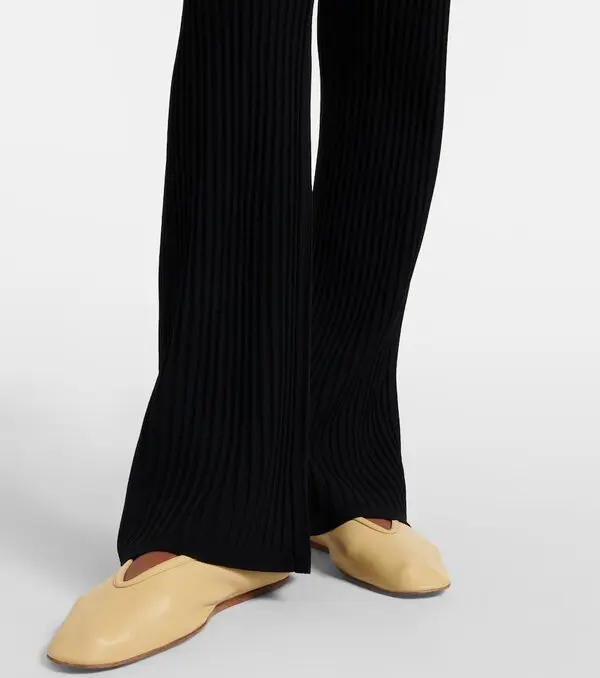 Max Mara Bello Ribbed-knit Flared Pants