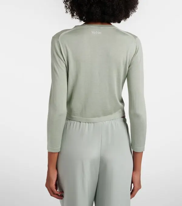 Max Mara Faretra Silk And Cashmere Cardigan - Green