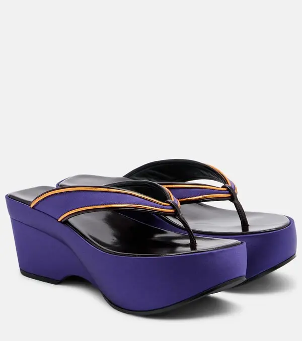 Dries Van Noten Satin Thong Sandals - Purple