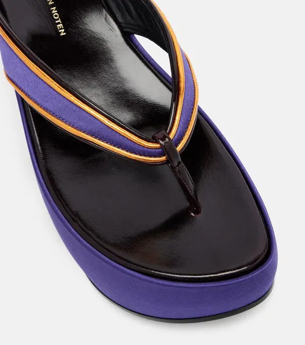 Dries Van Noten Satin Thong Sandals