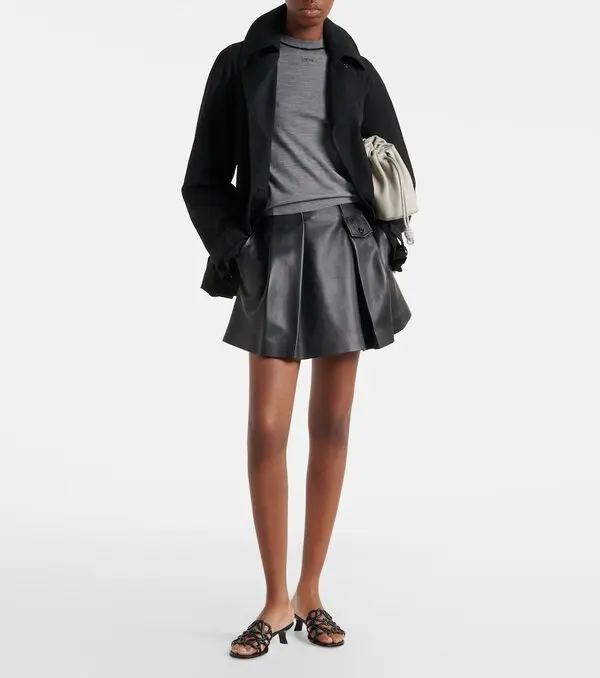 Loewe Petal Anagram Leather Mules - Black