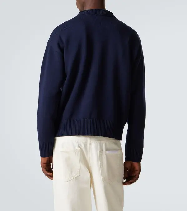 AMI Paris De Coeur Wool And Cotton Sweater