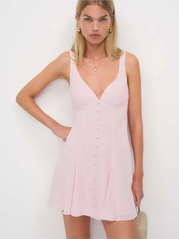 REFORMATION Livia Mini Dress - Pink
