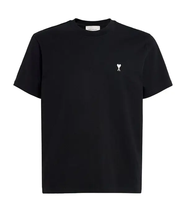 AMI Paris Organic Cotton De Coeur T-shirt - Black