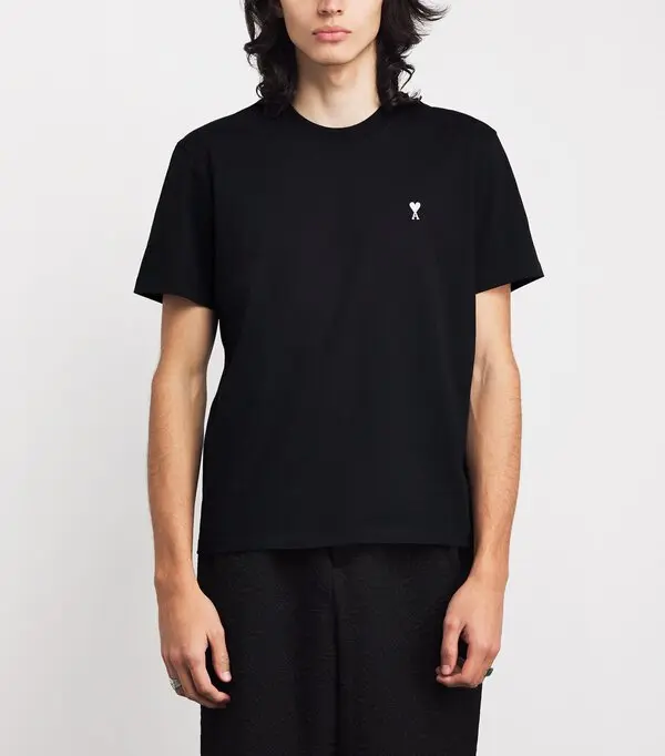 AMI Paris Organic Cotton De Coeur T-shirt - Black