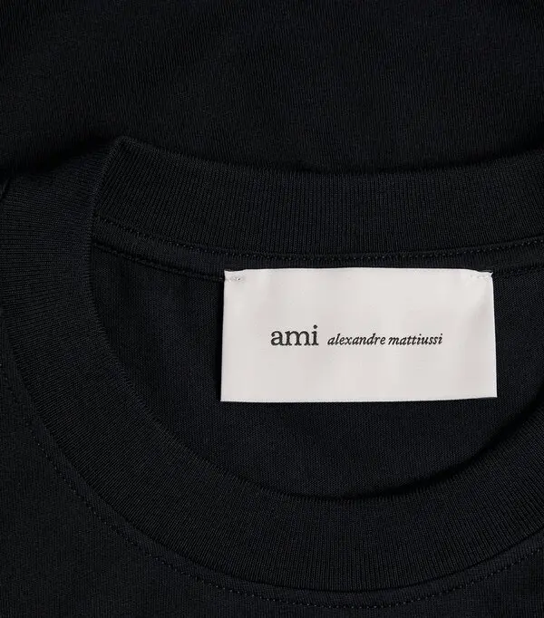 AMI Paris Organic Cotton De Coeur T-shirt - Black
