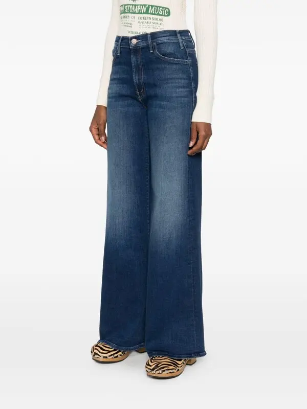 MOTHER The Hustler Roller Sneak Denim Jeans - Blue