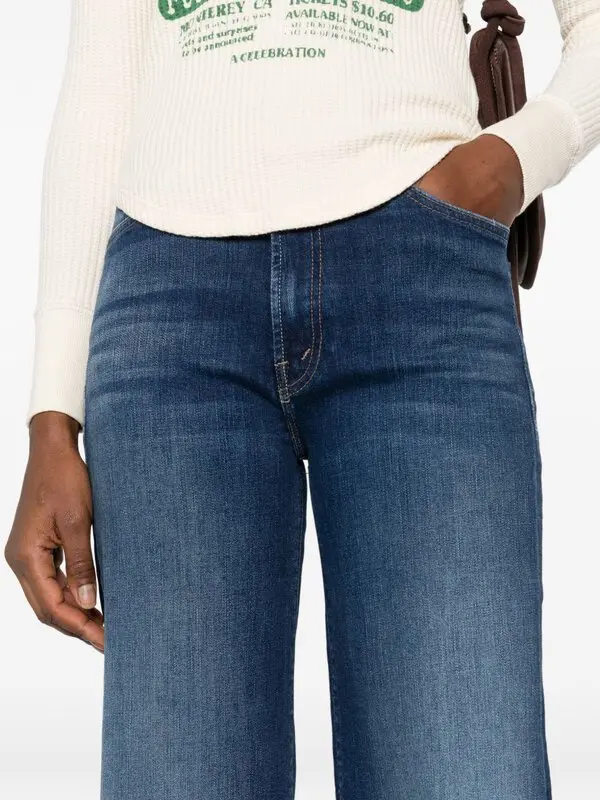 MOTHER The Hustler Roller Sneak Denim Jeans - Blue