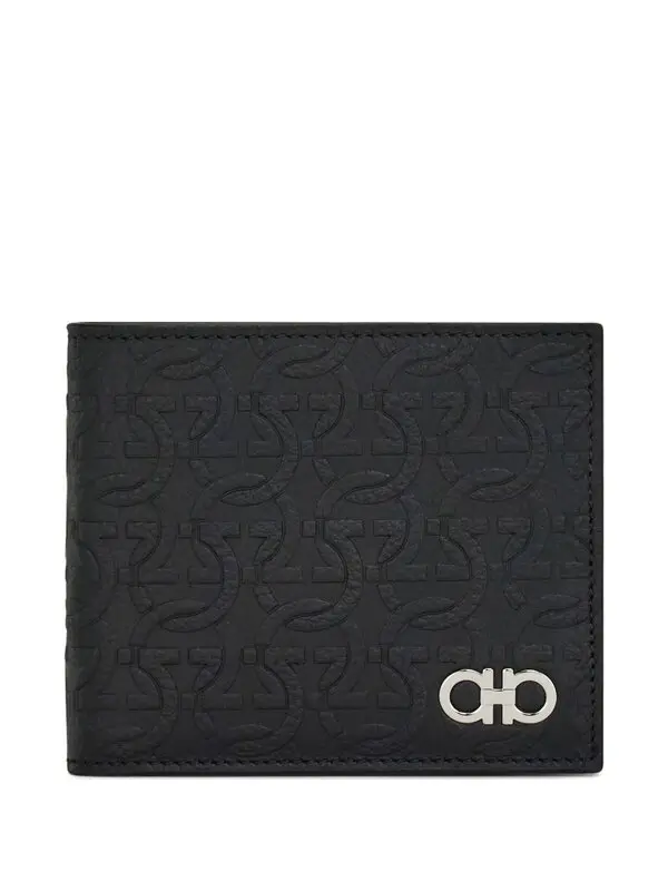 FERRAGAMO Gancini Leather Wallet - Black