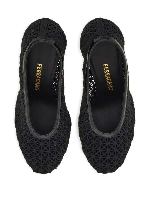 FERRAGAMO Macramé Pumps - Black