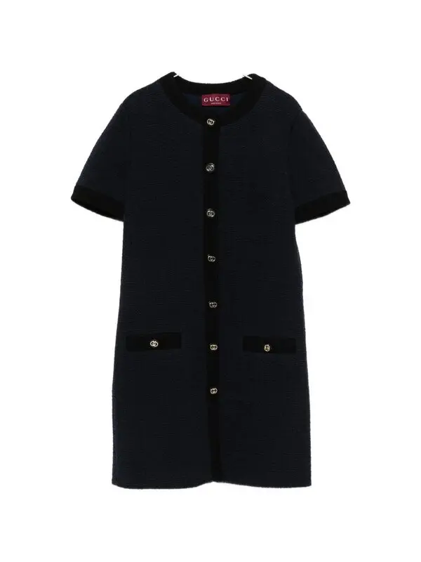 Gucci Wool Tweed Dress - Blue