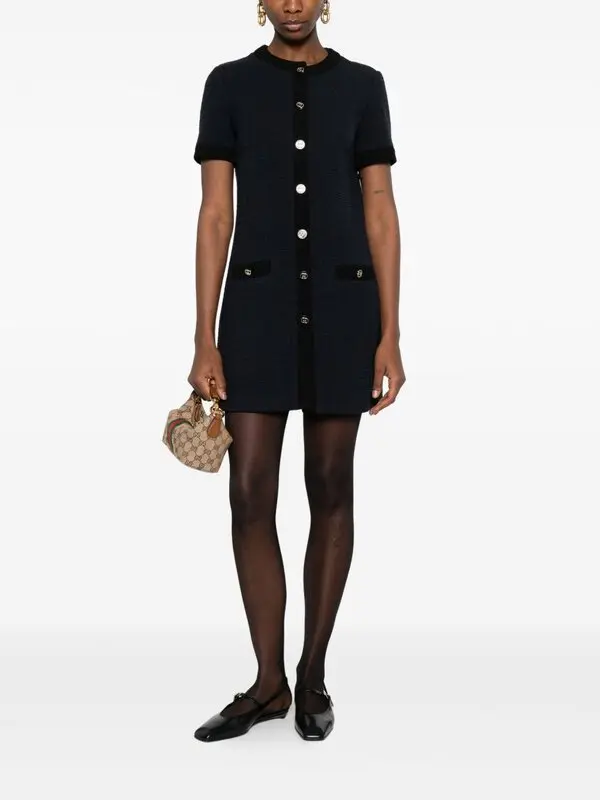 Gucci Wool Tweed Dress - Blue