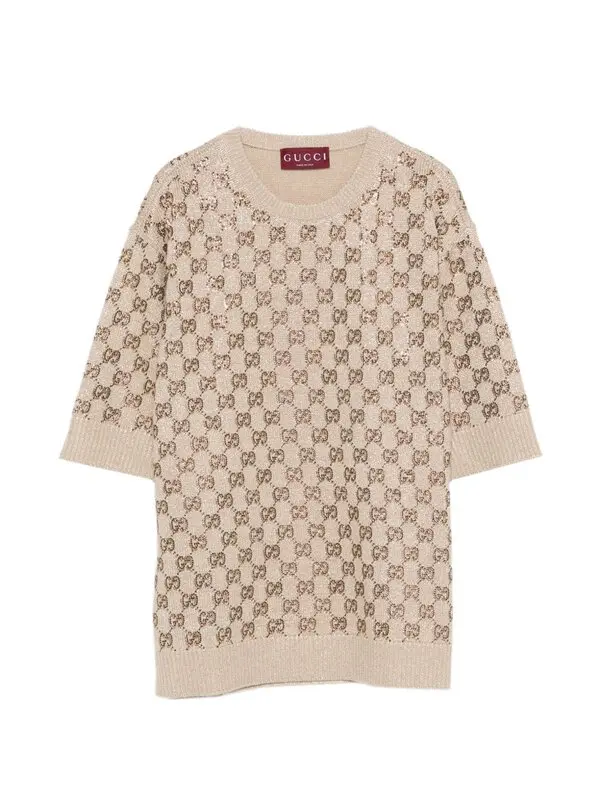 Gucci Gg Wool Crewneck Sweater - Beige