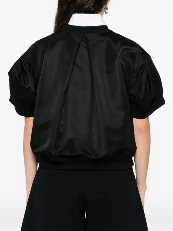 Sacai Cotton And Nylon Top - Black
