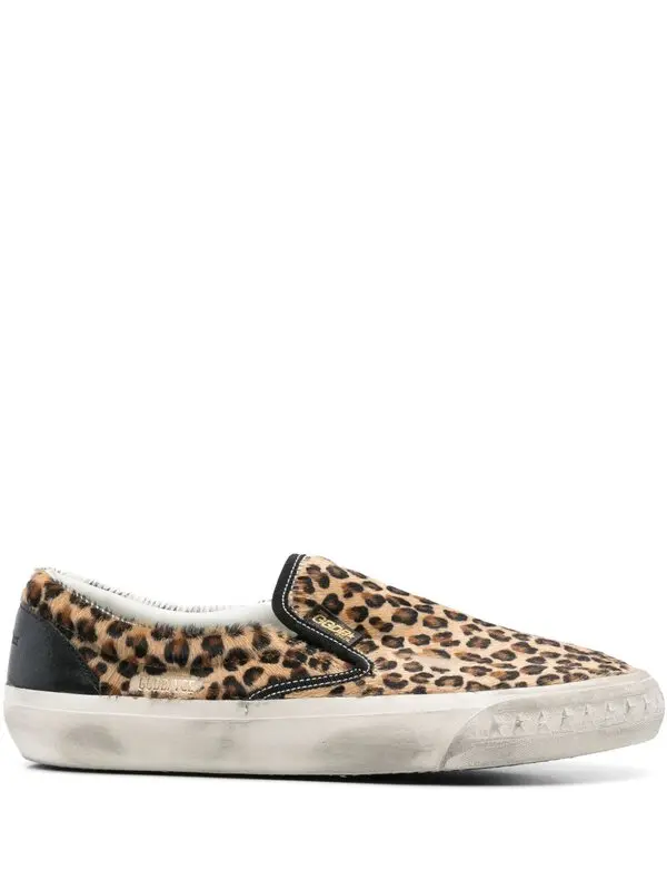 GOLDEN GOOSE Vce Leopard Print Slip-on Sneakers - Multi