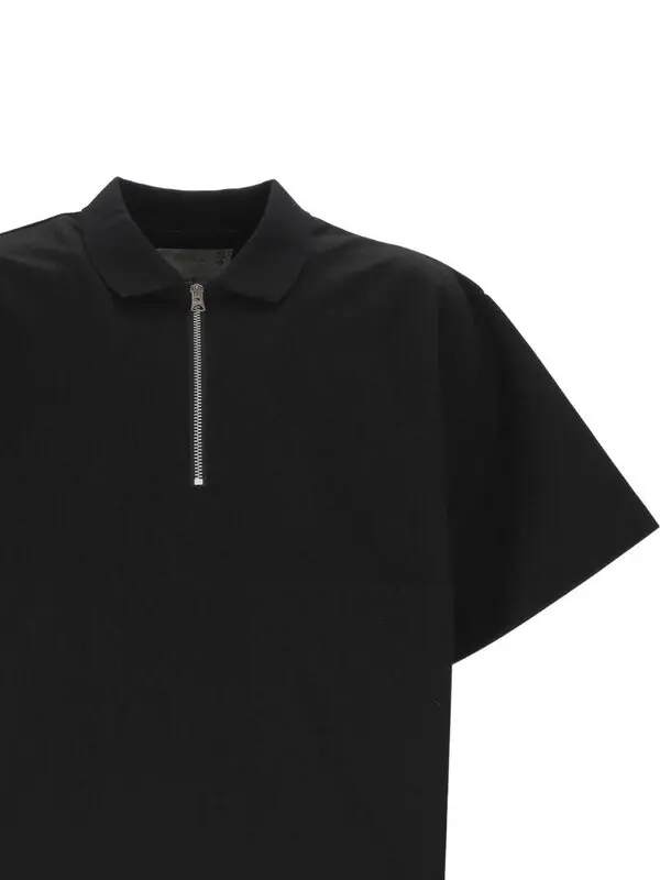 Sacai Cotton Polo Shirt - Black