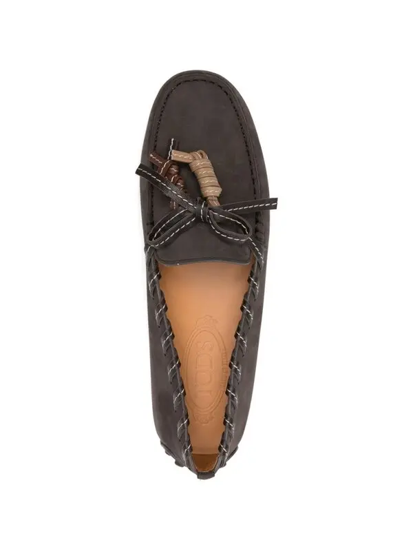 TOD'S Gommino Suede Leather Loafers - Brown