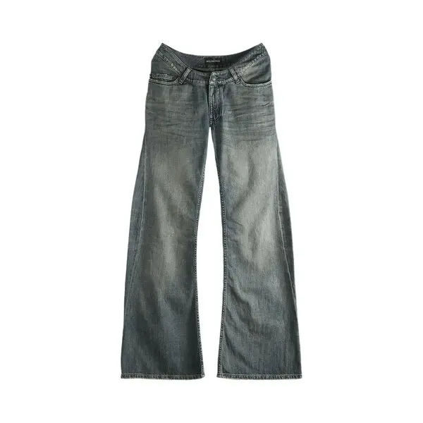 Balenciaga Curved Waist Pants - Blue