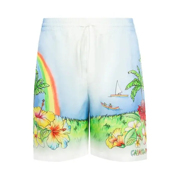 Casablanca Aloha Silk Twill Shorts