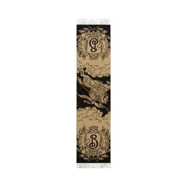 Burberry Mu Wide Reversible Stormy Knight Scarf 'sand - Tan