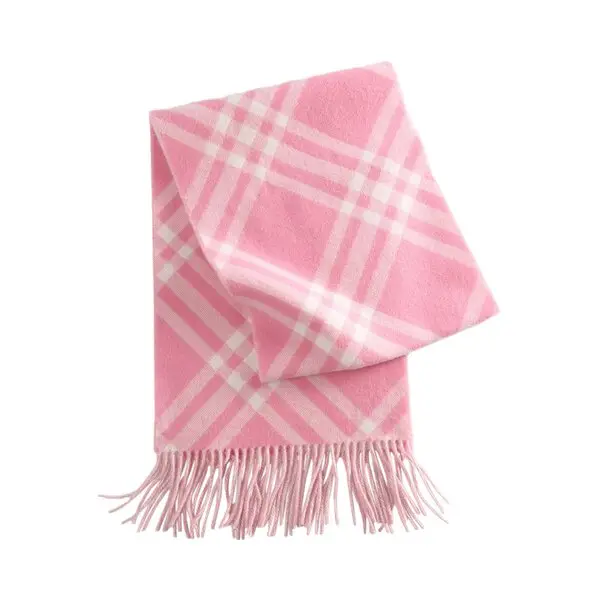 Burberry Mu Check Cashmere Scarf 'sugar - Pink