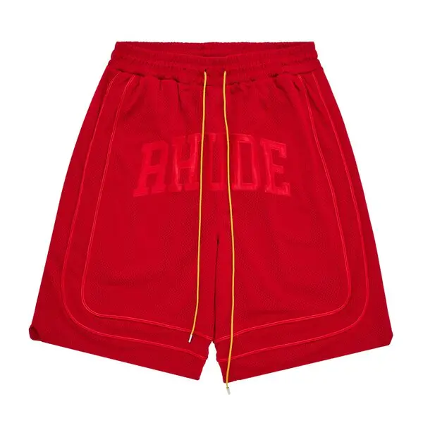 Rhude Baggy Mesh Collegiate Logo Shorts