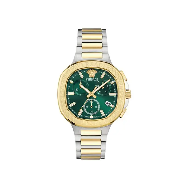Versace V Chrono Square Bracelet Watch - Gold