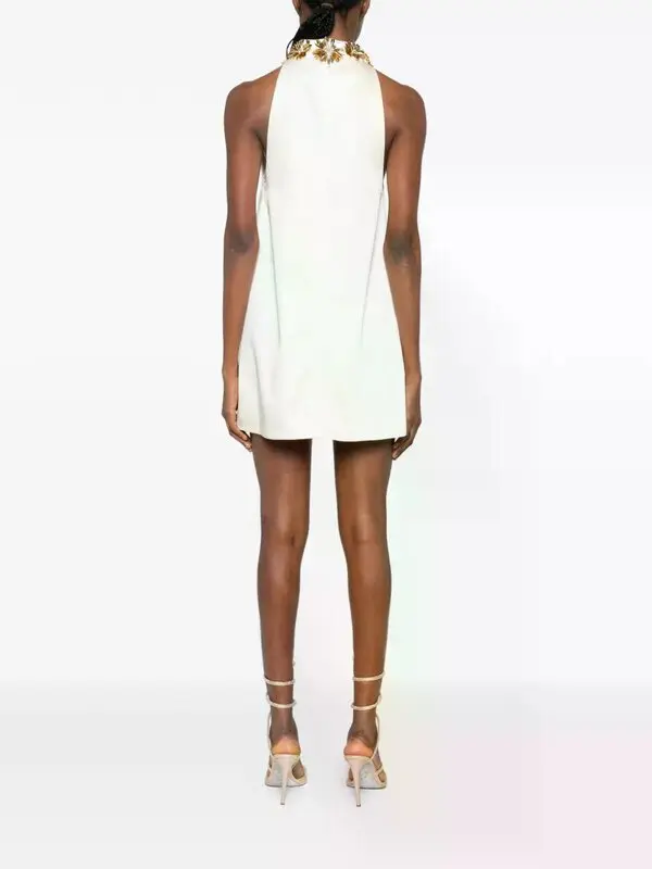 Retrofete Giacinta Flower-embellished Mini Dress - White