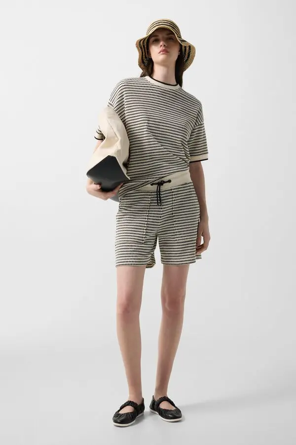Bogner Steena Jacquard Jersey Shorts - Cream/black