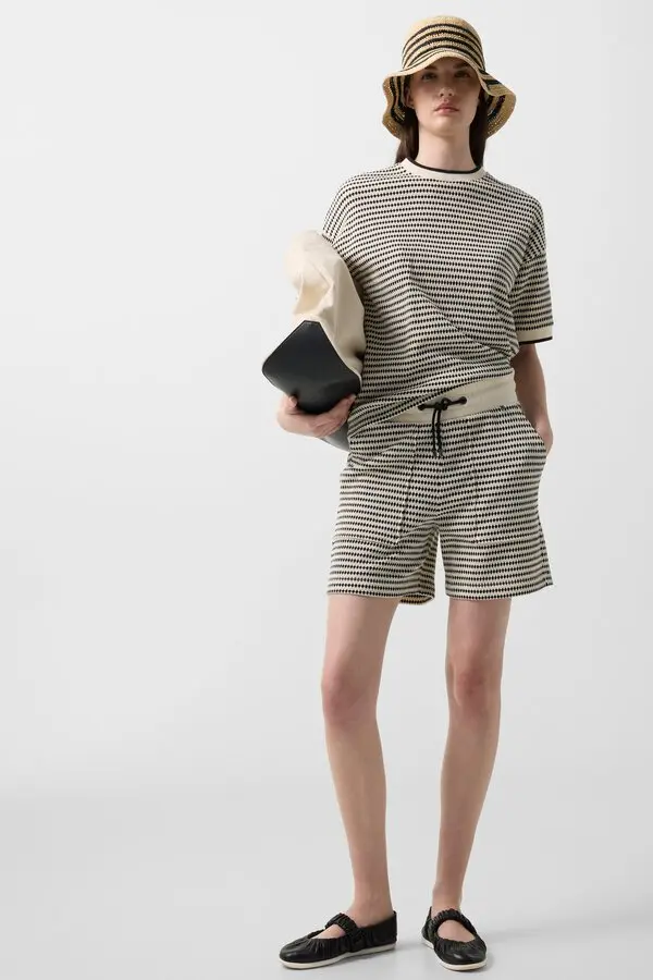 Bogner Steena Jacquard Jersey Shorts - Cream/black
