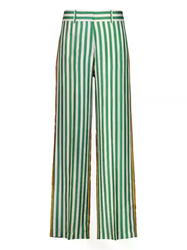 PAULA Striped Silk Twill Trousers