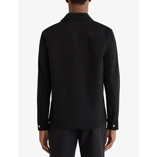 REISS Ascend Long-sleeved Stretch-woven Shirt - Black