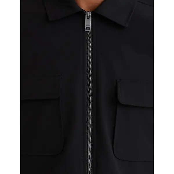 REISS Ascend Long-sleeved Stretch-woven Shirt - Black
