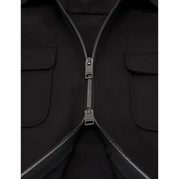 REISS Ascend Long-sleeved Stretch-woven Shirt - Black