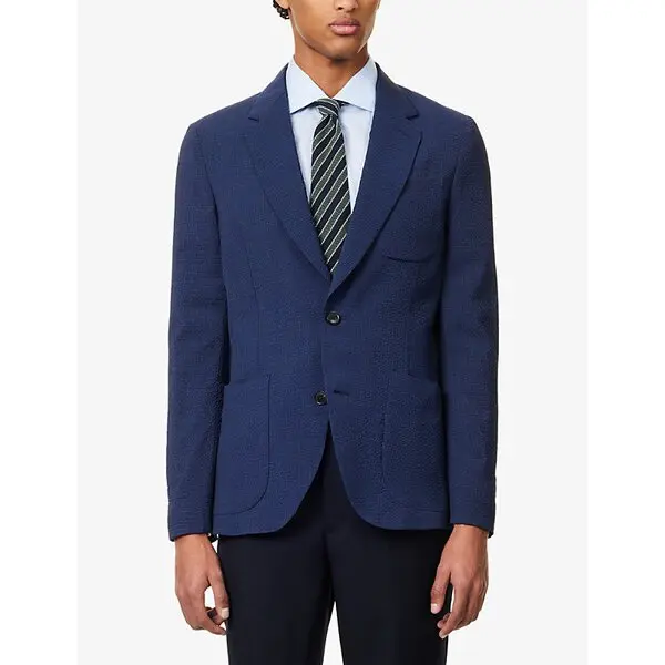 Paul Smith Textured Notch-lapels Stretch-wool Blazer