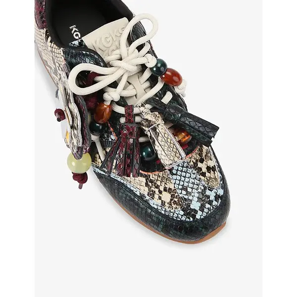 Kurt Geiger Lennon Leather Trainers - Black/comb